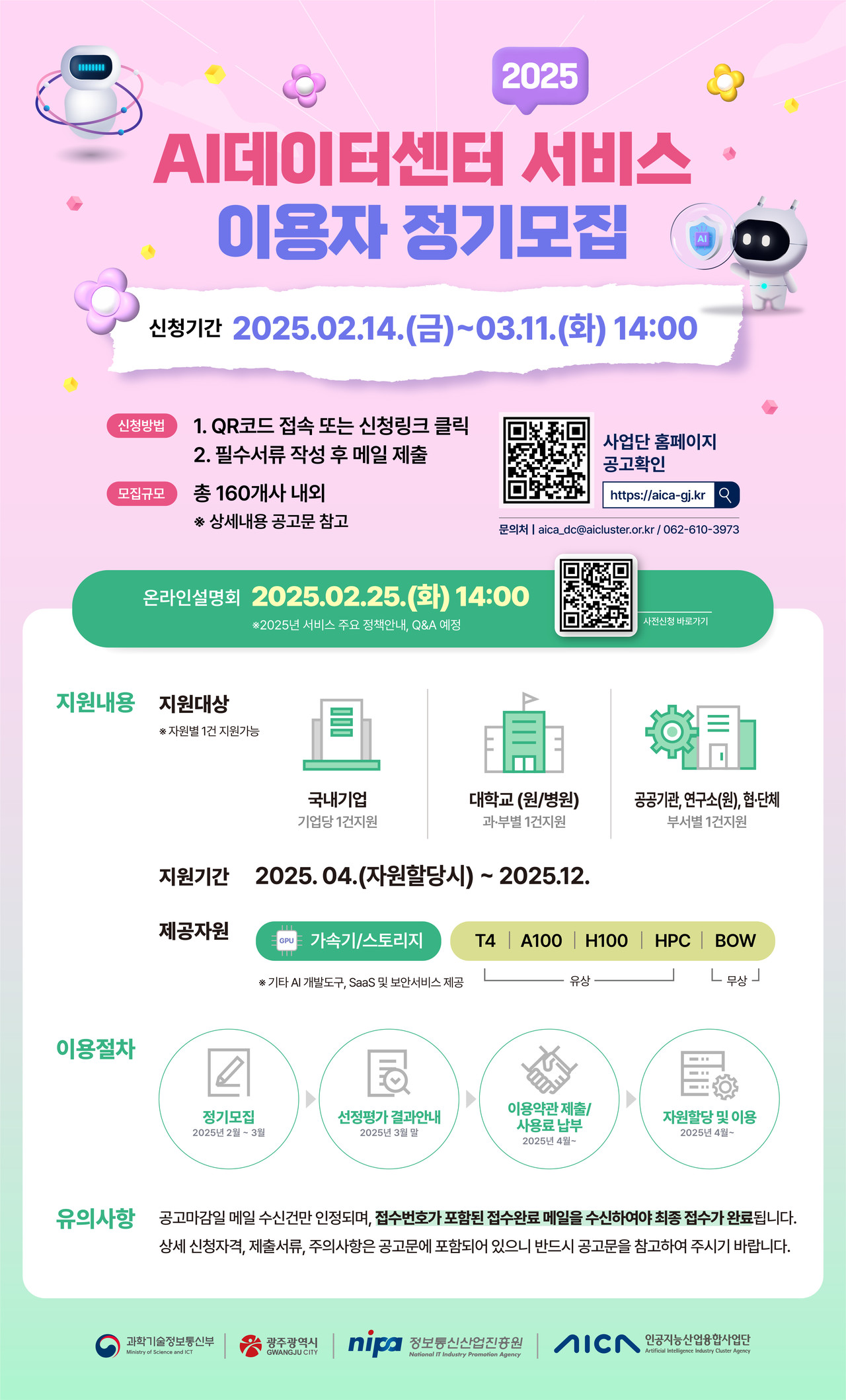 AICA, AI 데이터센터 이용자 모집… "고성능 AI 인프라 160여개 기업에 제공"