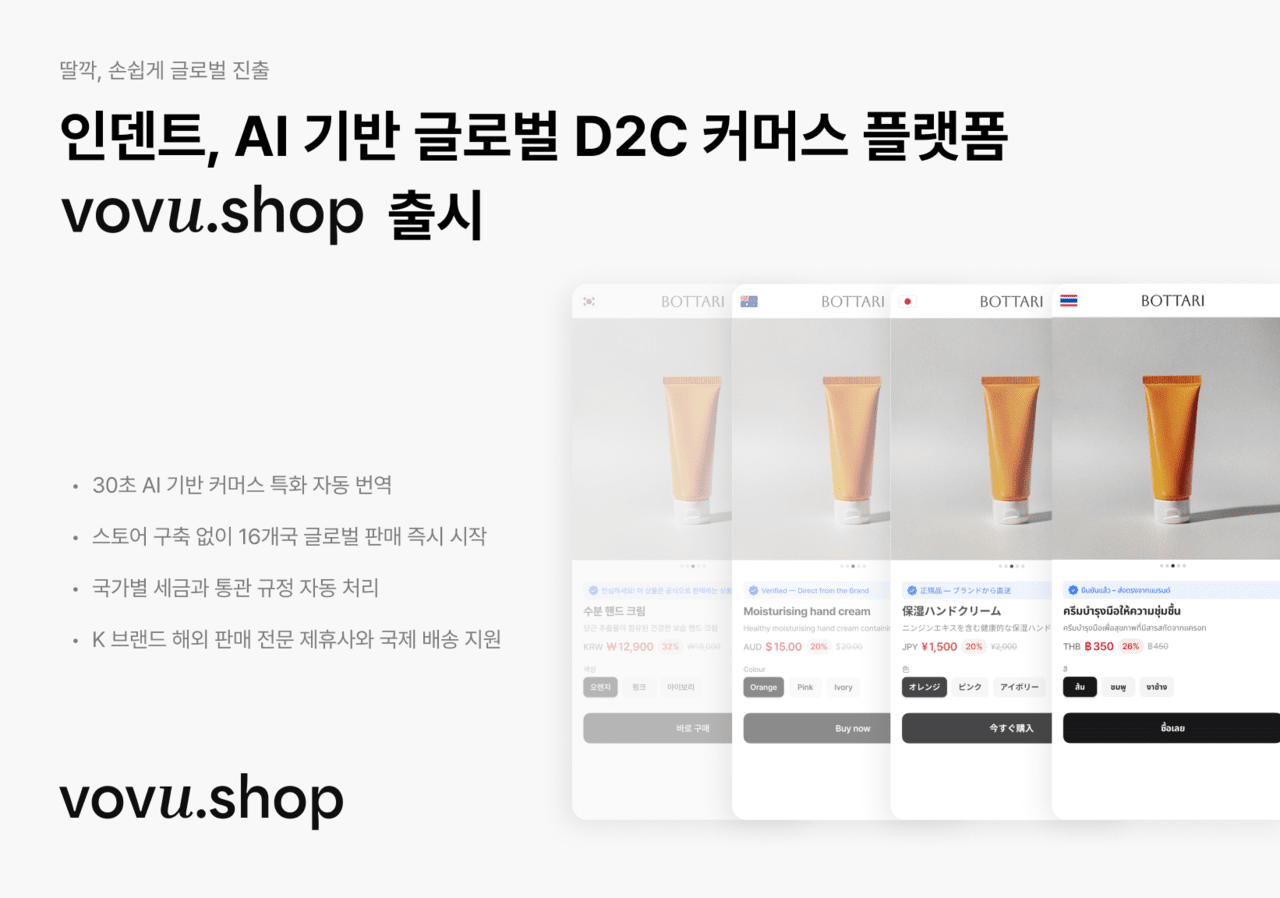 인덴트, AI 기반 글로벌 D2C 커머스 SaaS 플랫폼 ‘보부샵’ 출시